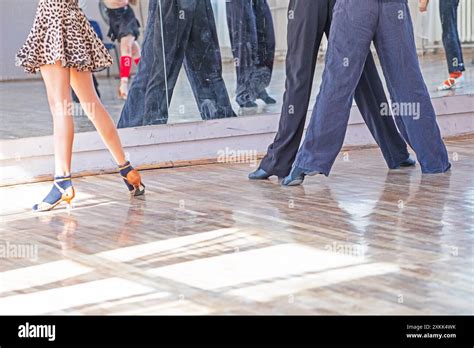 Girl Dancing With Teacher Dance Program Standard In Ballroom Dancing