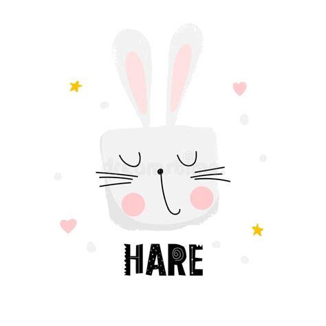 Cute Hare Face Illustration Stock Vector Illustration Of Character Design 120862228