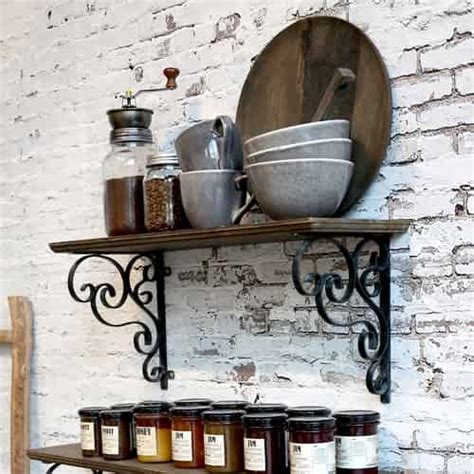 Chic Antique Shelf With 4 Hooks Antique Natural