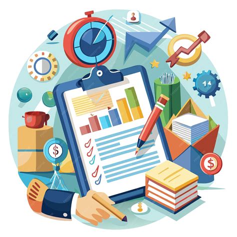 Colorful Illustration Of Business Analytics And Planning Tools Premium Ai Generated Vector