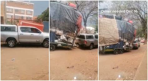 This Is Too Much Driver Uses Hilux Car To Pull Fully Loaded Trailer Video Goes Viral Shocks
