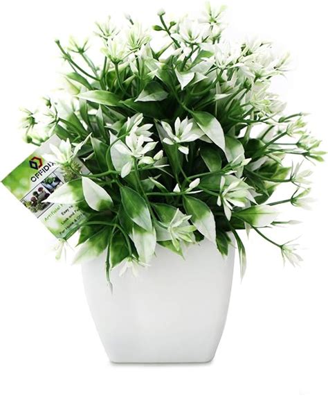 OFFIDIX Plantas Artificiales Mini Flor Artificial Con Macetas