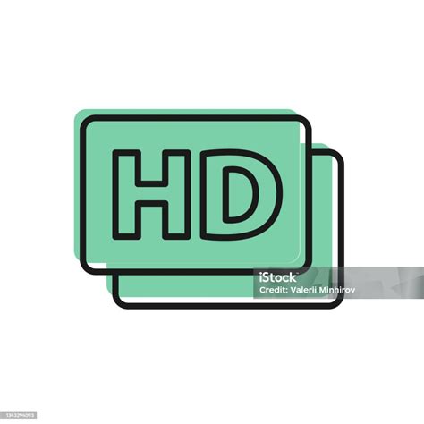 흰색 배경에 격리 된 검은 줄 Hd 동영상 테이프 프레임 아이콘 벡터 4k해상도에 대한 스톡 벡터 아트 및 기타 이미지 4k