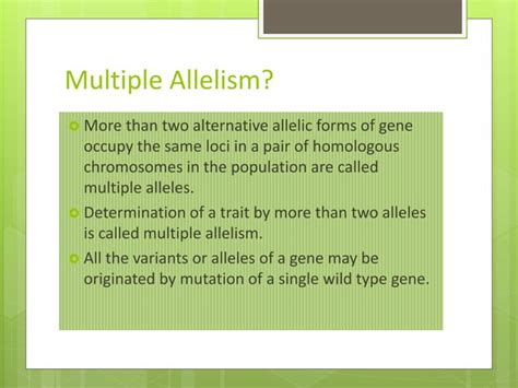 Multiple Allelism Pptx Blood Disorders Diseases And Conditions