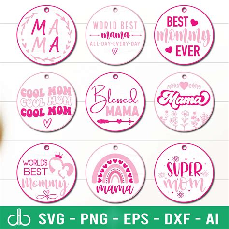 Mothers Day Keychain Svg Bundle Mom Keychain Svg Bundle Acrylic