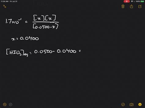 SOLVED Calculate The PH And The Concentrations Of All Species Present