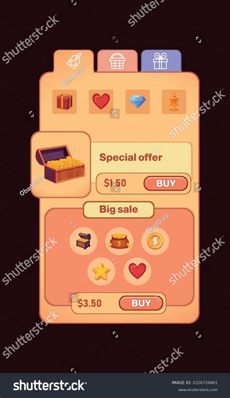Mobile Game Store User Interface Ui Stock Vector Royalty Free 2226726861 Shutterstock