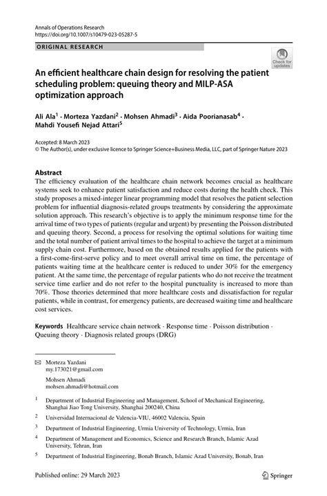 Pdf An Efficient Healthcare Chain Design For Resolving The Patient