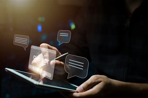 Ai 챗봇 챗봇 기술 및 비즈니스 디자인 글로벌 인터넷 통신 애플리케이션 개념 Brand Name Smart Phone에 대한