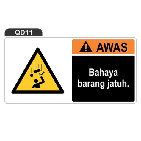 Jual RAMBU BAHAYA BARANG JATUH L X Cm Sticker Only Kota Cimahi Safety Sign