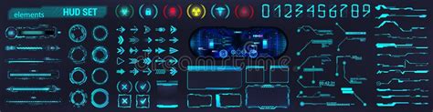 Futuristic Circle 3d Lab With Hud Elements Interface Ui Gui Web Presentation 3d Stage