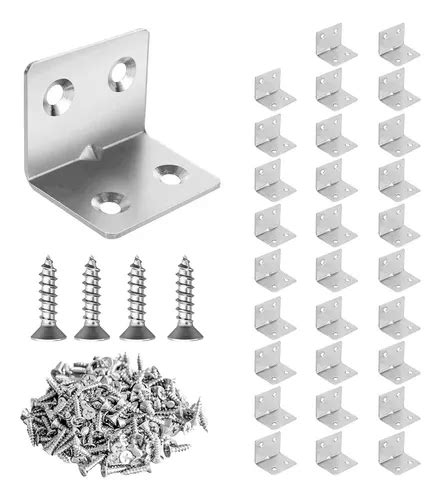 30pcs Soporte Angular De Acero Inoxidable 3 Cm Con Tornillos Cuotas Sin Interés 30pcs Soporte Angular De Acero Inoxidable 3 Cm Con Tornillos Cuotas Sin Interés