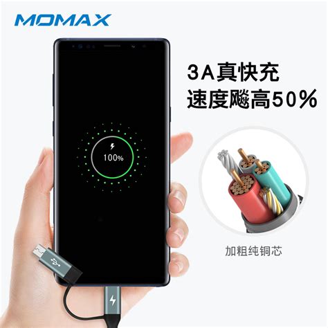 Momax摩米士双头typec数据线ctoc双头pd快充公对公转安卓micro适用苹果16手机macbook一拖四充电线switch通用虎窝淘
