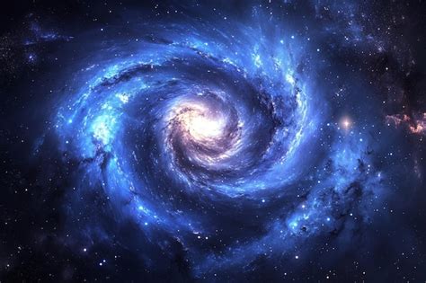 Celestial Spiral With Glowing Particles Premium Ai Generated Image