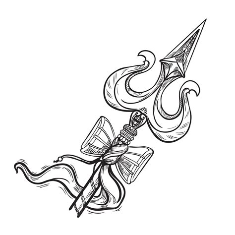 Trisul Avec Croquis De Damru Vecteur Premium