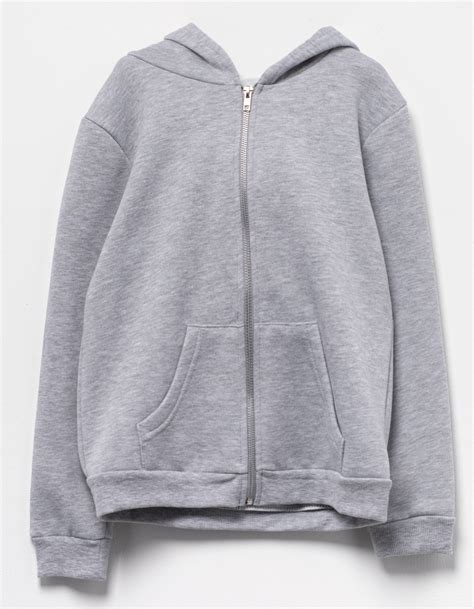 Full Tilt Girls Oversized Zip Hoodie Heather Gray Tillys