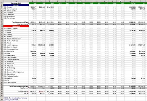 Cash Basis Accounting Spreadsheet — Db