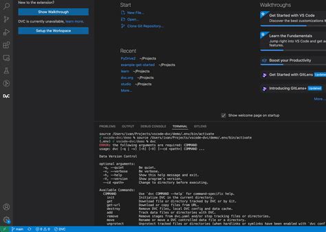 Extension Doesnt Detect Dvc After Its Installed Into The Virtual Env
