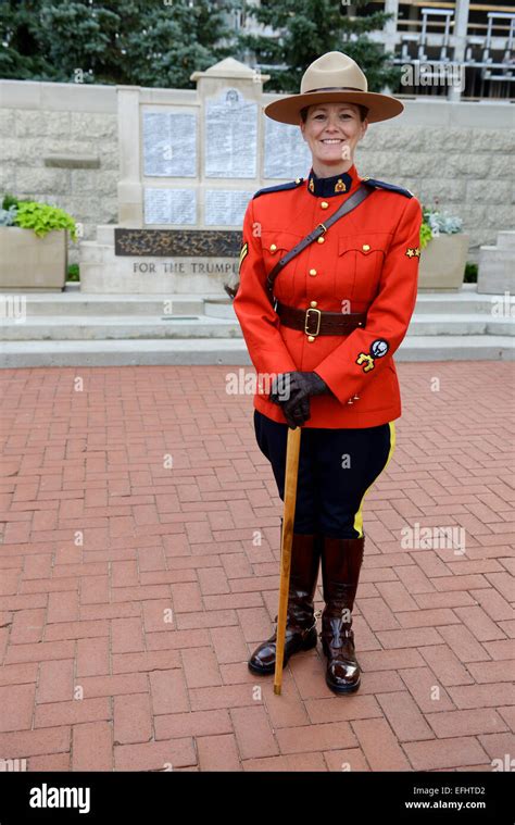 Female Mountie At The Royal Canadian Mounted Police Depot Rcmp Stock