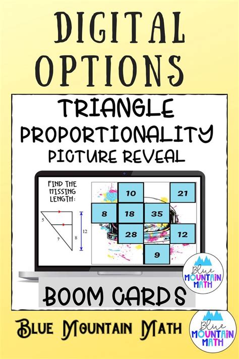Triangle Proportionality Picture Reveal Boom Cards Digital Task Cards