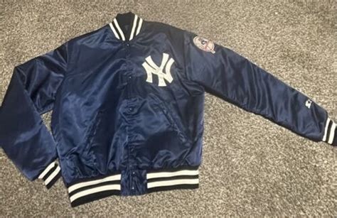 Vintage Starter Mlb Collection Satin Bomber Jacket New York Yankees