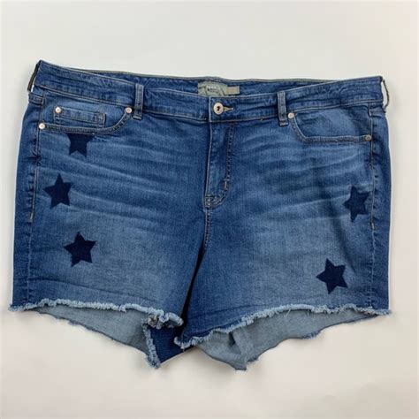 Torrid Shorts Torrid Star Print Cut Off Denim Shorts Sz Poshmark