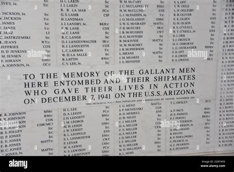 Oahu Hi Usa 652021 Pearl Harbor Historic Sites Uss Arizona