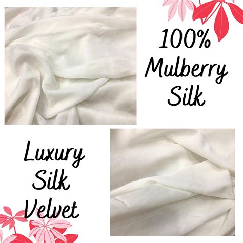 PURE MULBERRY SILK Velvet Fabric By The Yard White Silk Etsy