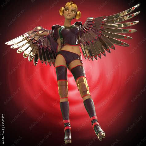 Sexy 3d Anime Influenced Fantasy Character Ilustración De Stock