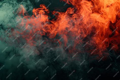 Premium Photo A Red And Orange Fire With Smoke And A Black Background