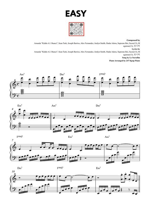 Le Sserafim Easy Sheets By 247 Kpop Piano