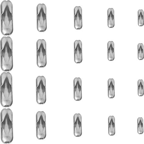 Silver Tone Stainless Steel Ball Chain Connector Clasps