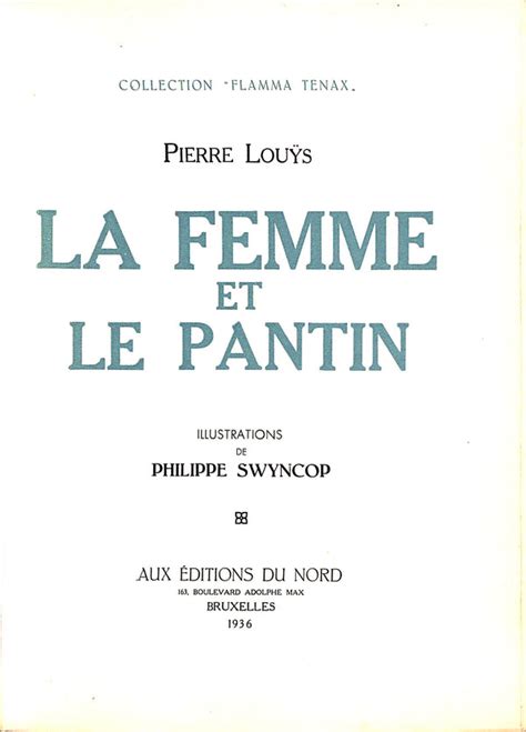La Femme Et Le Pantin 1936 Louys Pierre