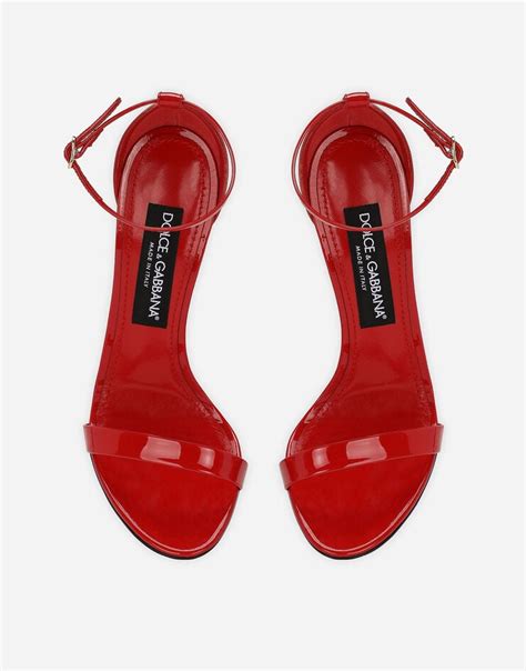 Patent Leather Sandals In Red For Women Dolceandgabbana® Us