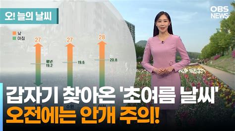 4월 19일 날씨 갑자기 찾아온 초여름 날씨 오전에는 안개 주의 권하경 기상캐스터 오 늘의 날씨 Youtube