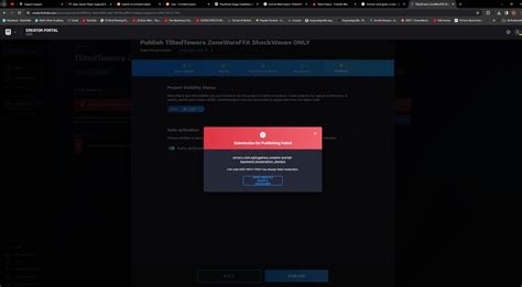 why do i get this error when trying to publish my map r fortnitecreative