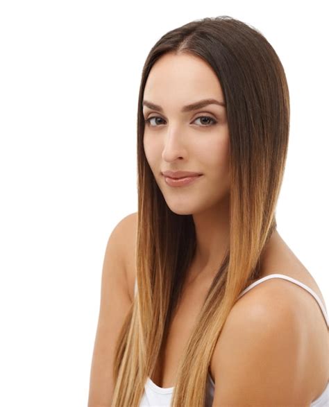 Premium Photo Woman Straight Hair And Natural Beauty In Portrait