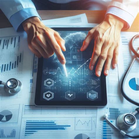 Medical Examination And Graph Data Growth Of Business Healthcare