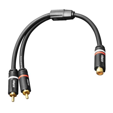 Element Hz 2 Male To 1 Female Rca Y Adapter Cable 14 Inch Black Gold