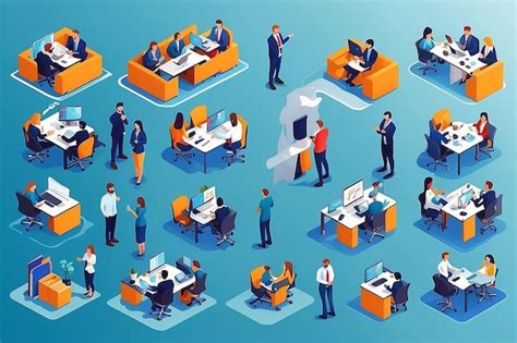 Premium Ai Image Corporate Synergy Unleashed Isometric Business
