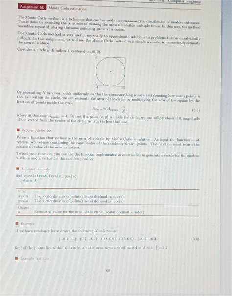 Solved The Monte Carlo Method Is A Technique That Can Be