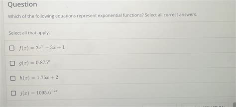 Solved QuestionWhich Of The Following Equations Represent Chegg