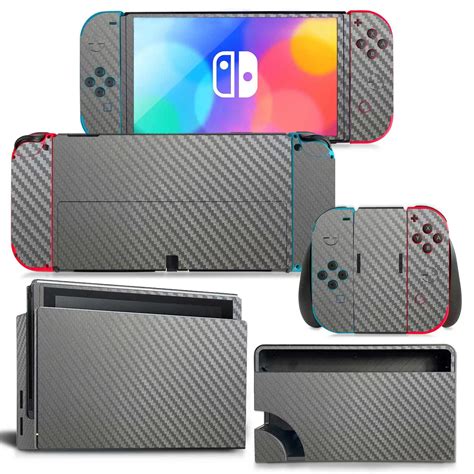 Generic Carbon Fiber Design For N Intendo Switch Oled Skin Sticker For NS Switch Oled Carbon