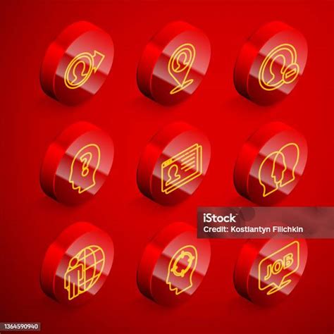 세트 줄 계정 화면 사람과 위치 머리 물음표 이력서 프로젝트 팀 베이스 사냥 및 아이콘을 만듭니다 벡터 3차원 형태에 대한 스톡 벡터 아트 및 기타 이미지 Istock