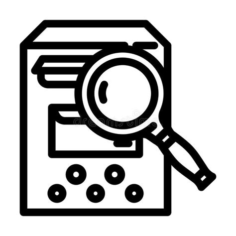 Mailbox Search Magnifying Glass Line Icon Vector Illustration Stock Vector Illustration Of