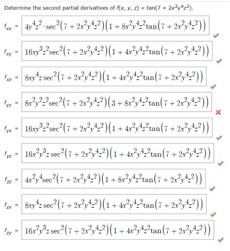 Solved Determine The Second Partial Derivatives Of Chegg