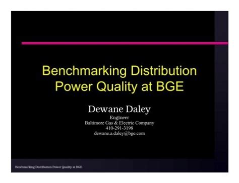 Benchmarking Distribution Power Quality At Bge