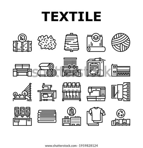 Textile Production Collection Icons Set Vector Silk Thread And