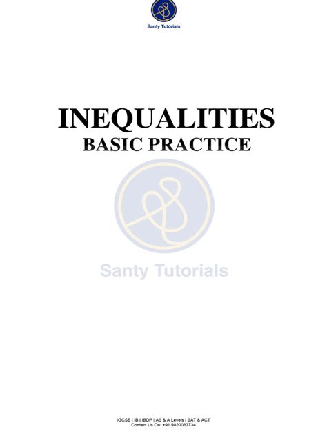 Inequalities Basic Practice Pdf Schools Educational Institutions