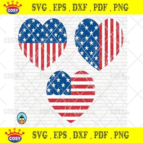 American Flag Heart Svg USA Heart Svg USA Flag Heart Svg 4th Of Jul
